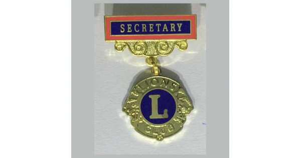 Lions Clubs Secretary Metal Lapel Pin